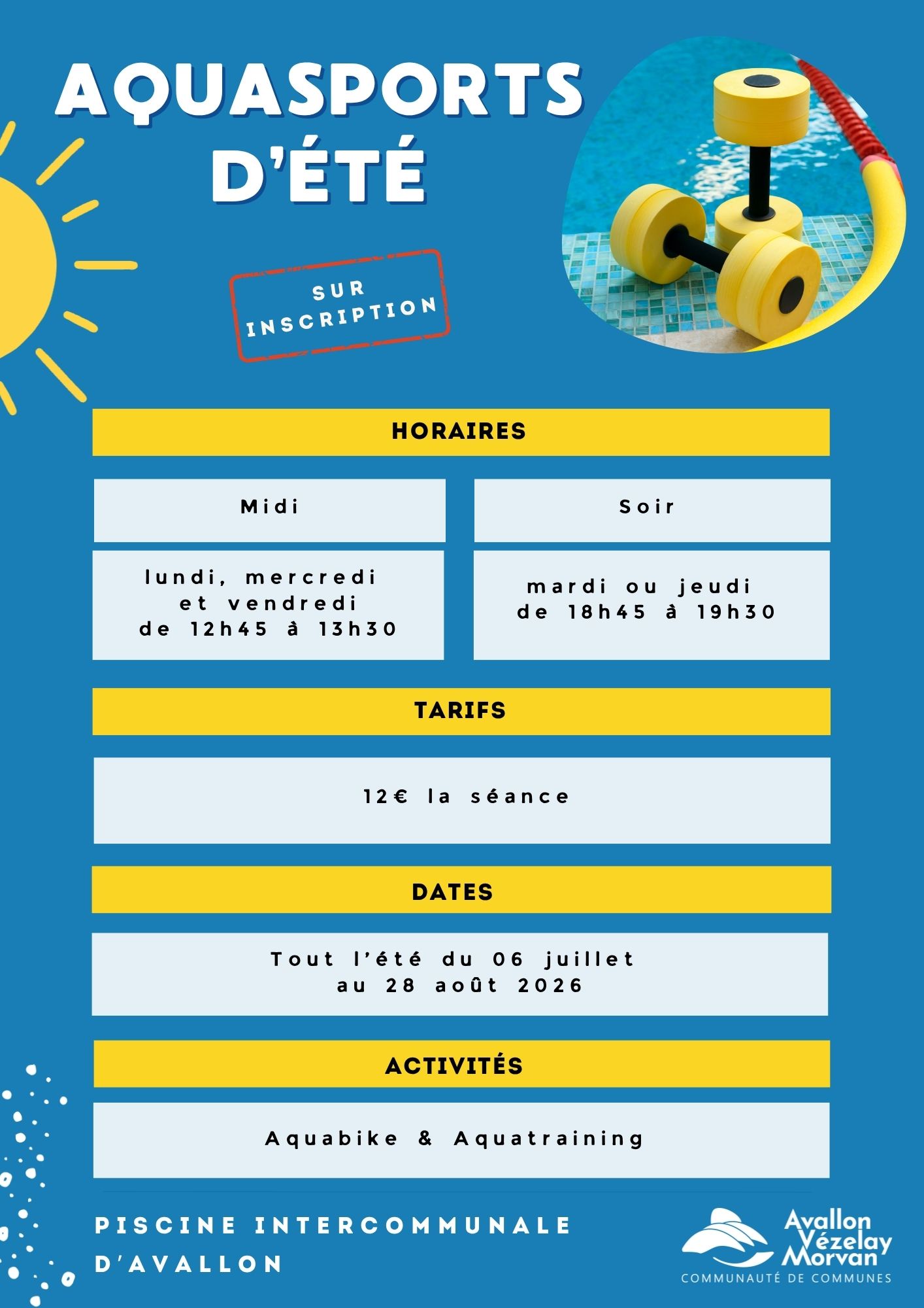 🤽 Inscrivez-vous pours les aquasports des vacances d'été - Avallon ...