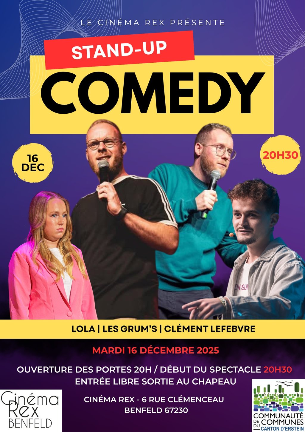 Soirée Comedy Club au cinéma Rex