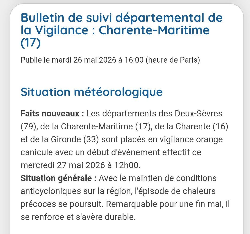 Alerte vigilance météo fortes chaleurs