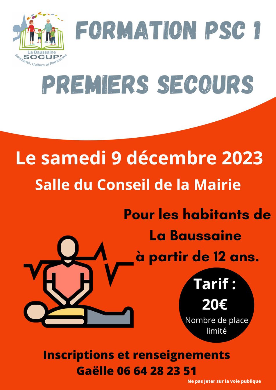 Formation PSC 1 (Premiers secours)