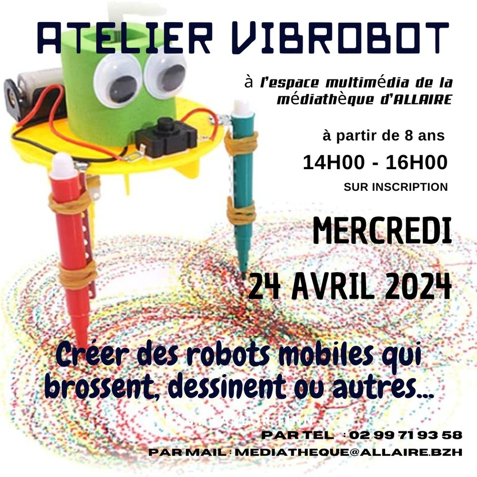 Atelier vibrobot à la médiathèque