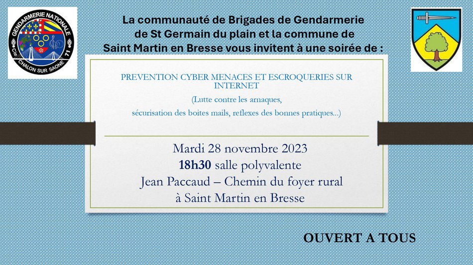 Soirée d'information prévention des Cyber menaces