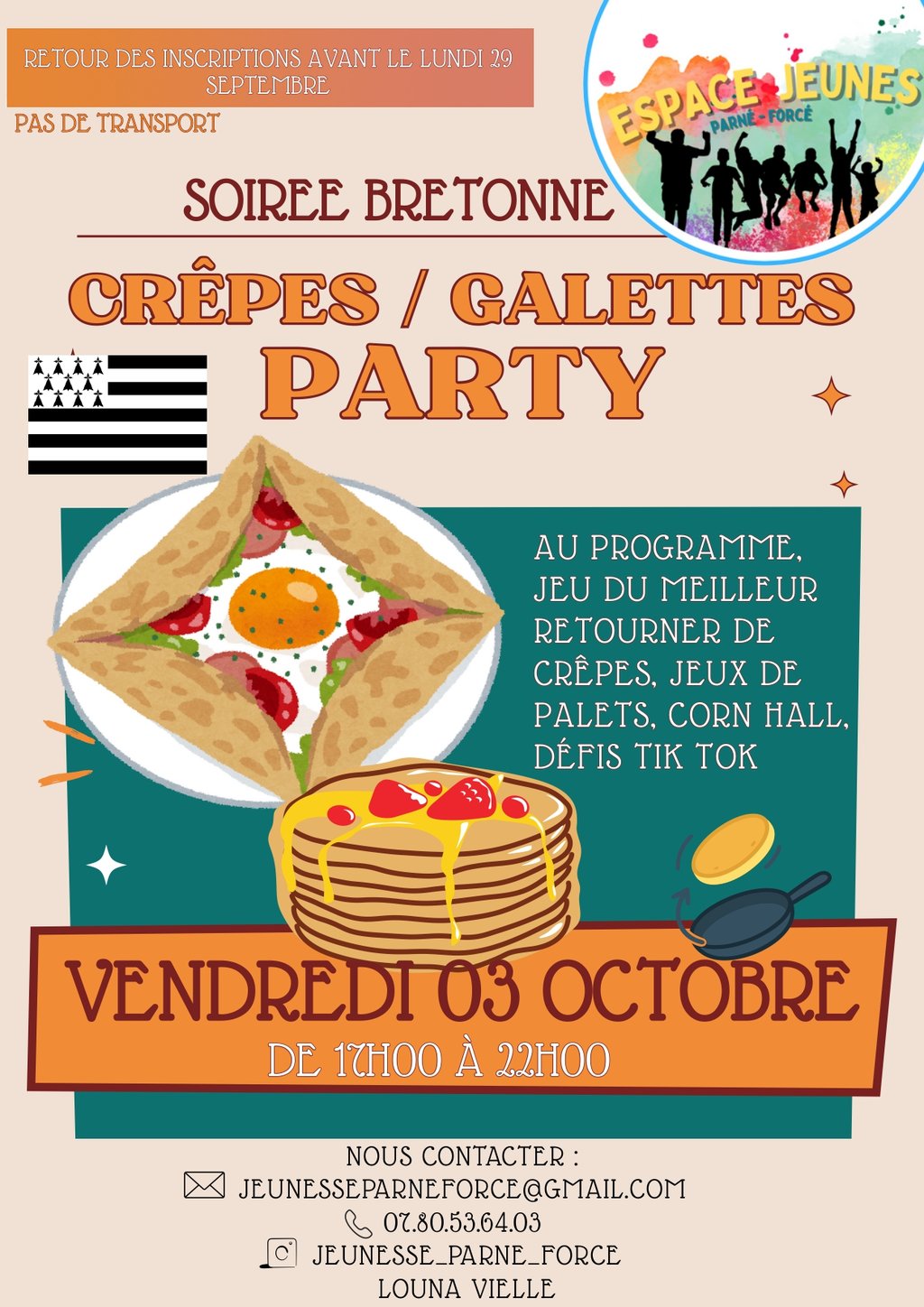 3 octobre - Soirée Crêpes du Club Ados