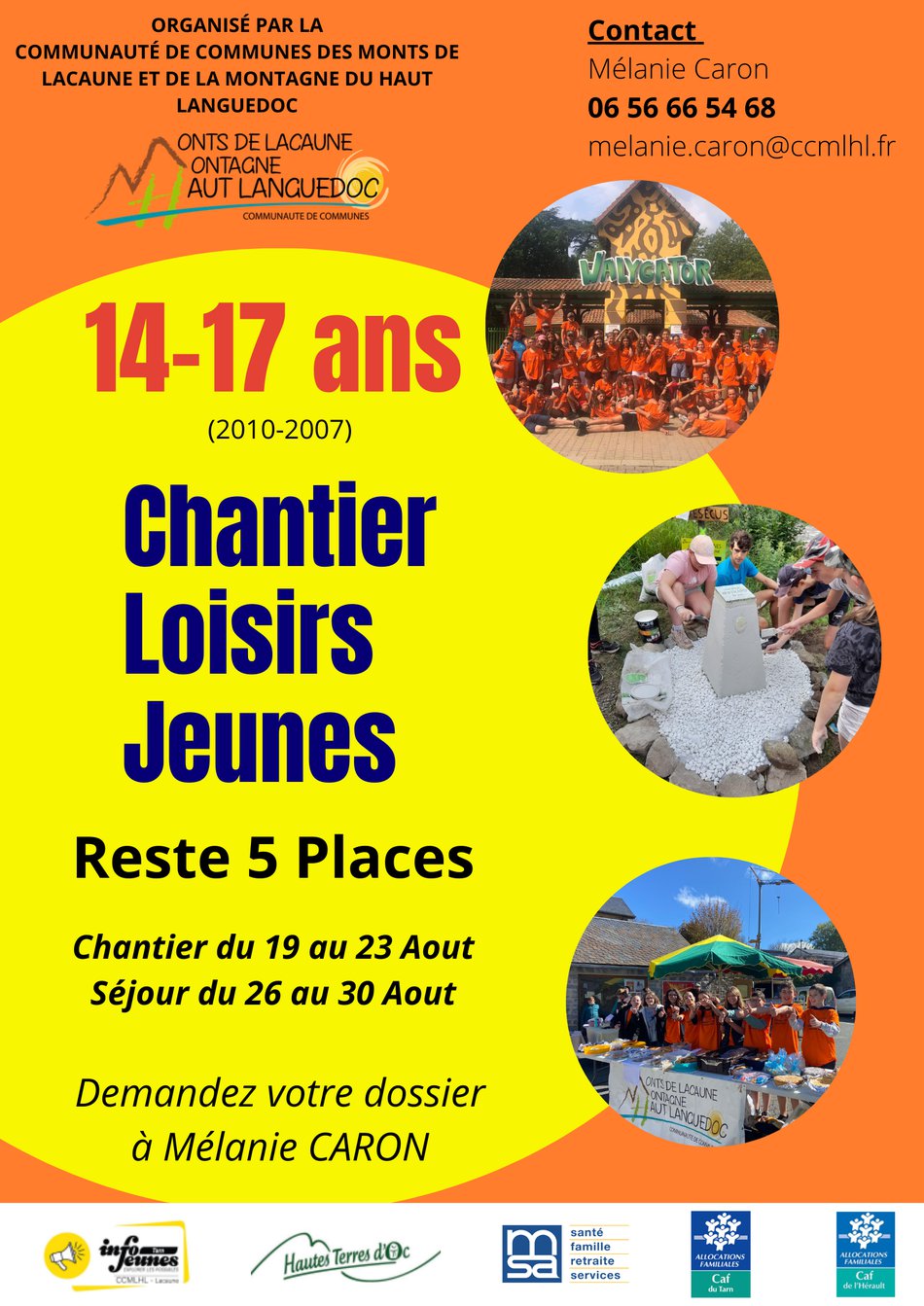 5 places disponibles pour le Chantier loisirs jeunes