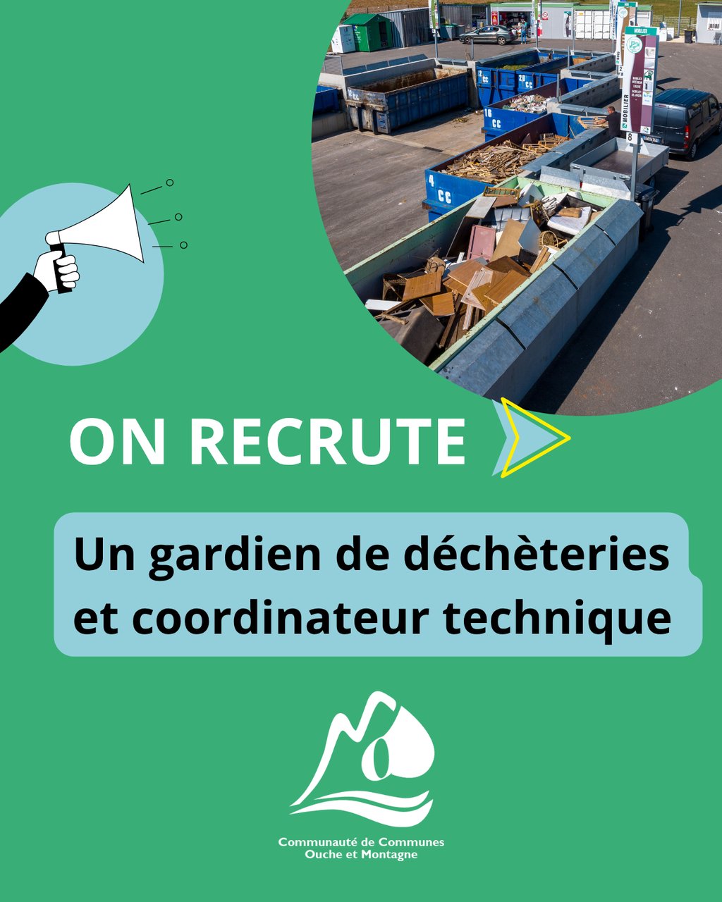 Emploi : gardien de déchèteries et coordinateur technique